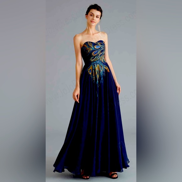 Grace Karin | Dresses | Gently Used Grace Karin Embroidered Peacock Gown | Poshmark